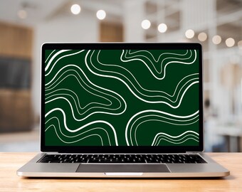 Green Swirls Digital Download Laptop Wallpaper/screensaver | Etsy