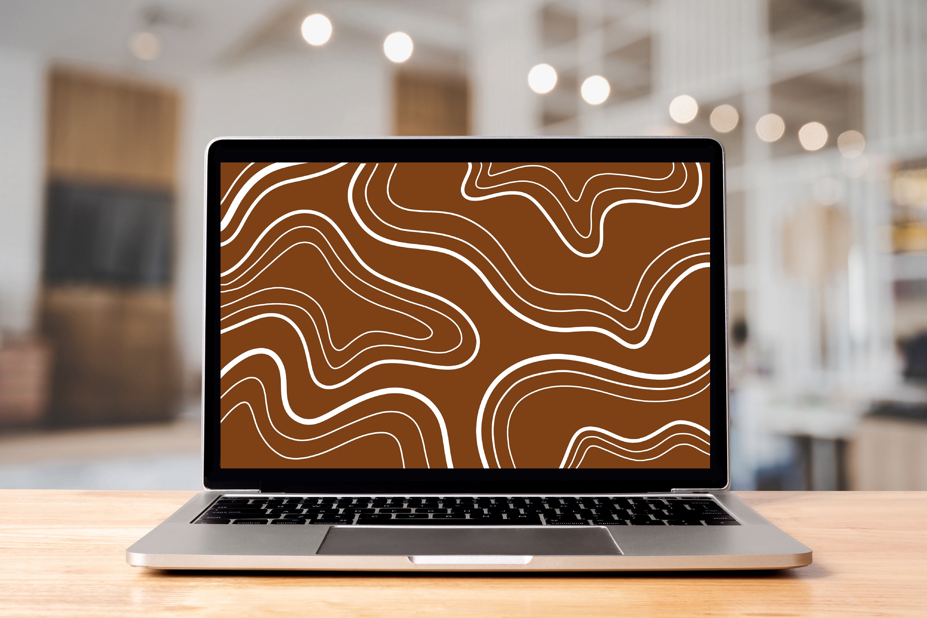 Burnt Orange Amber/auburn Swirls Digital Download Laptop Wallpaper ...