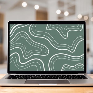 Green Swirls Digital Download Laptop Wallpaper/screensaver - Etsy