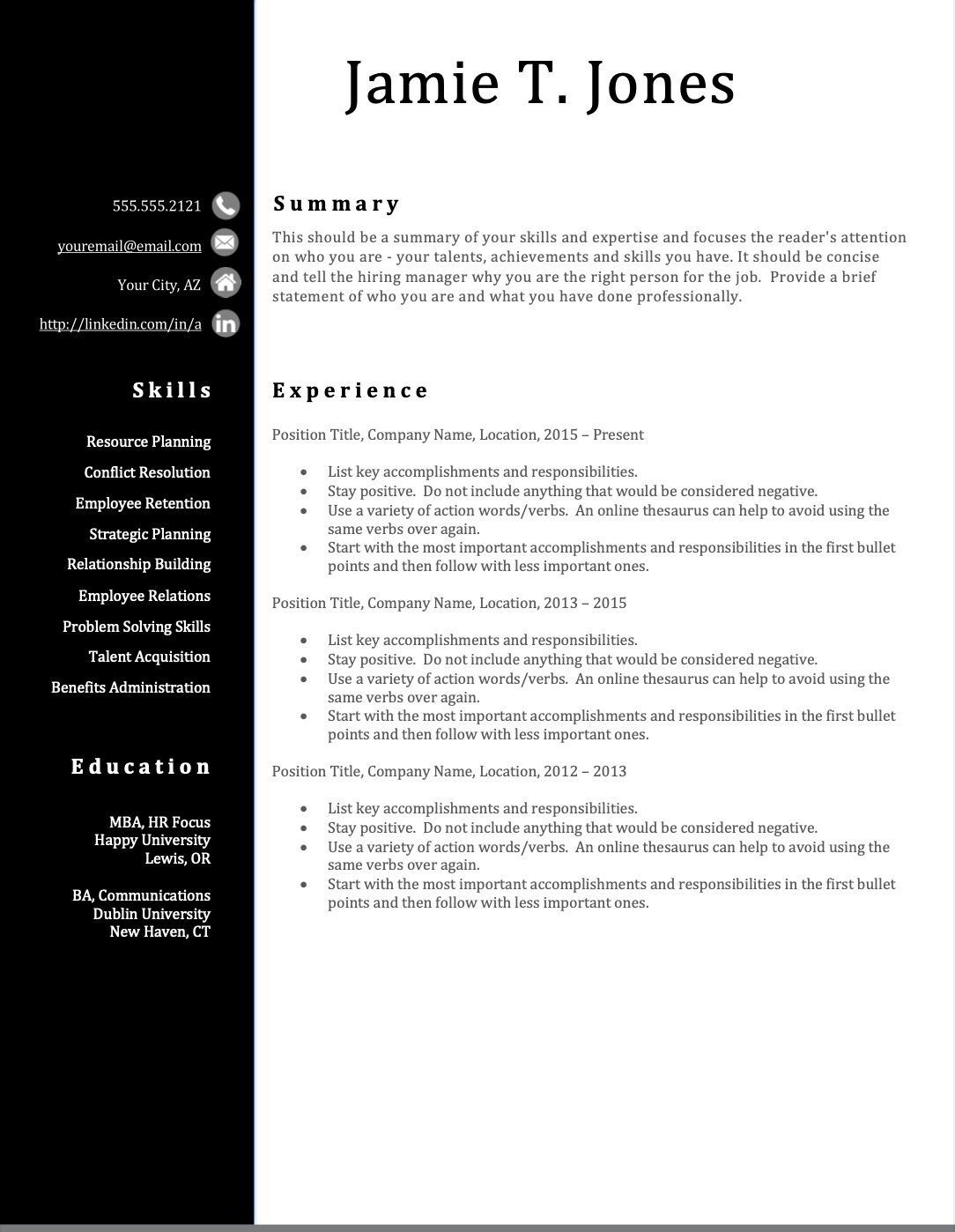 Modern Bold Resume Template + Free Cover Letter + Free References ...