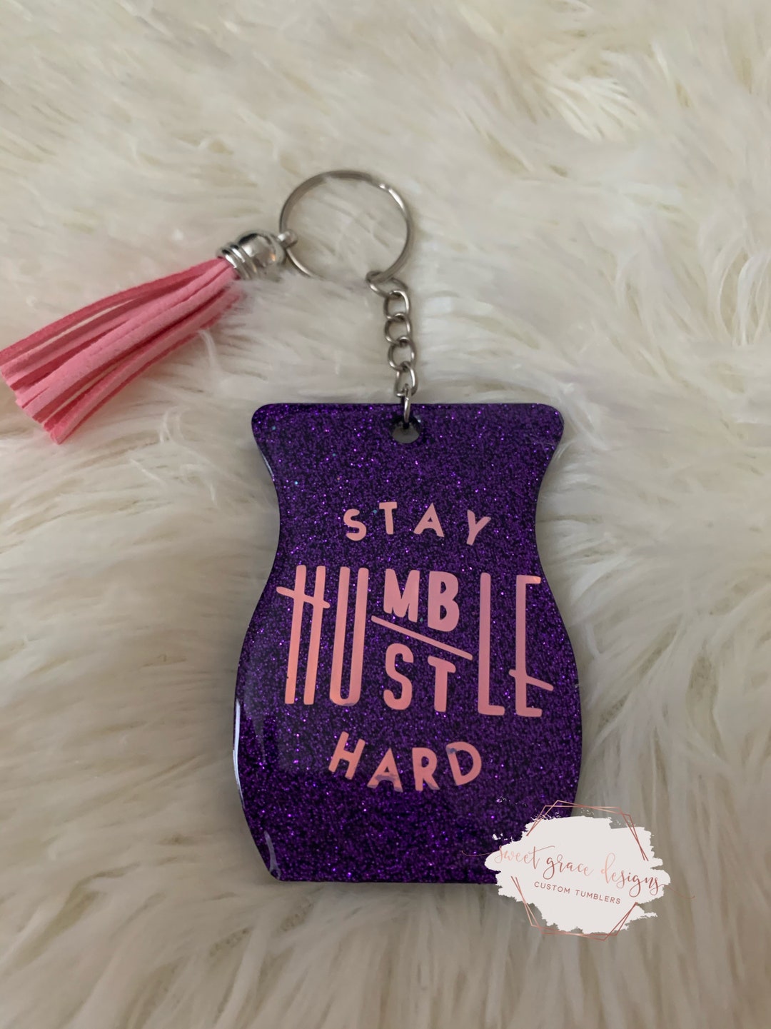Stay Humble Hustle Hard Vase Glitter Keychains - Etsy