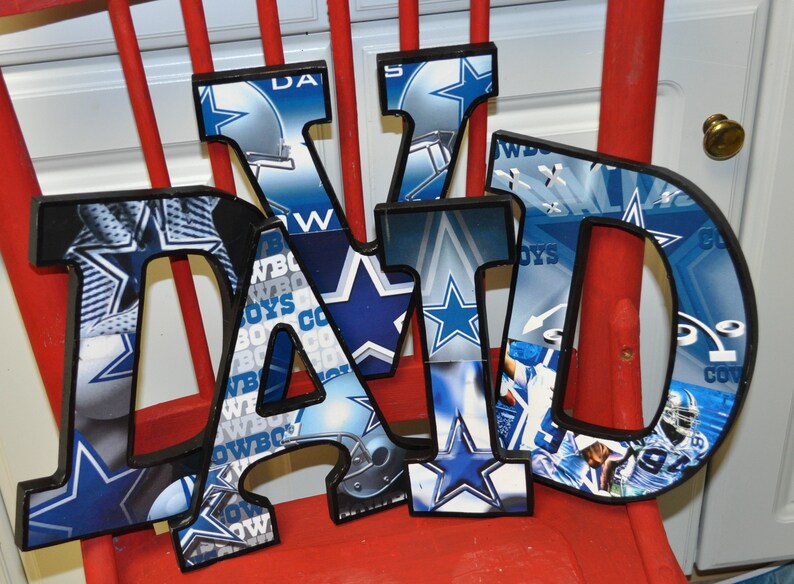 Dallas Cowboys Personalized Inspired Wooden Letters | Etsy