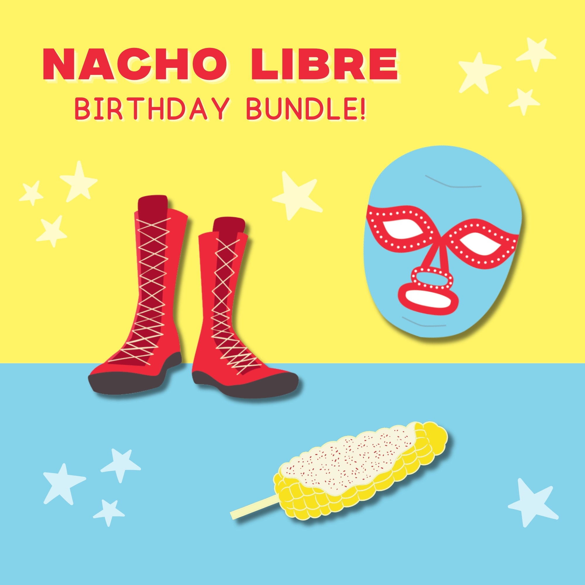 Nacho Libre Birthday Bundle | Nacho Libre Party Package | Wrestling ...