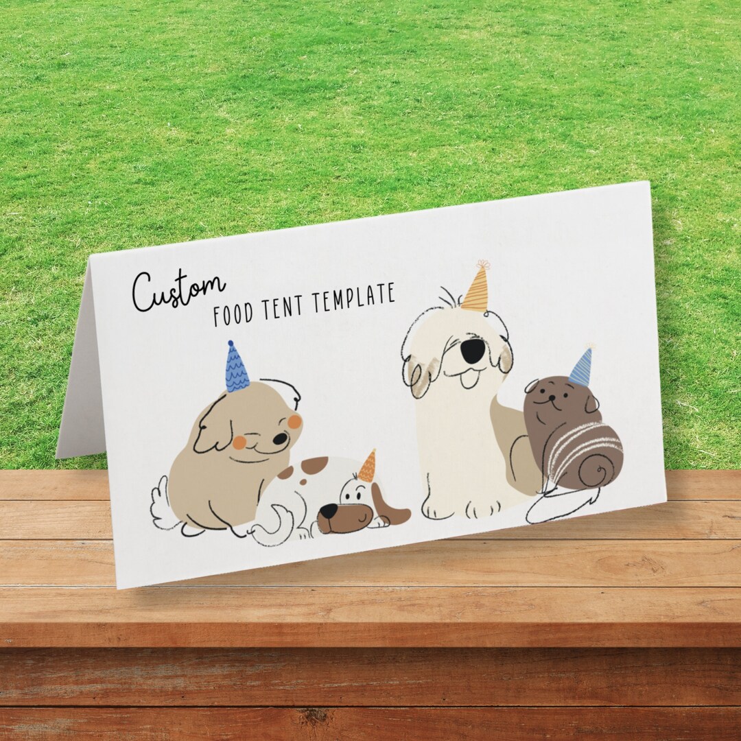 Paw-ty Time! Birthday Food Tent | Puppy Birthday Food Labels | Custom ...