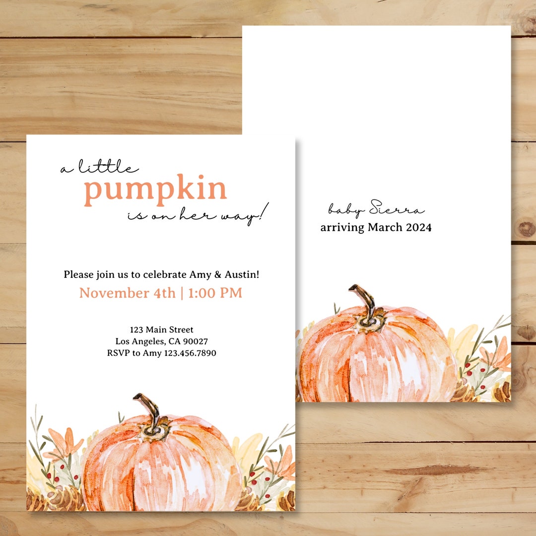 Little Pumpkin Baby Shower Invitation | Baby Shower Invite | Fall ...