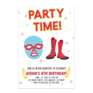 Invitación de cumpleaños de Nacho Libre / Invitación de Lucha - Etsy España