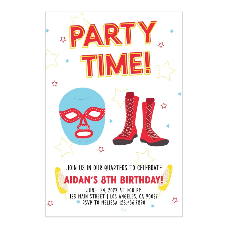 Nacho Libre Birthday Invitation Lucha Libre Invite - Etsy