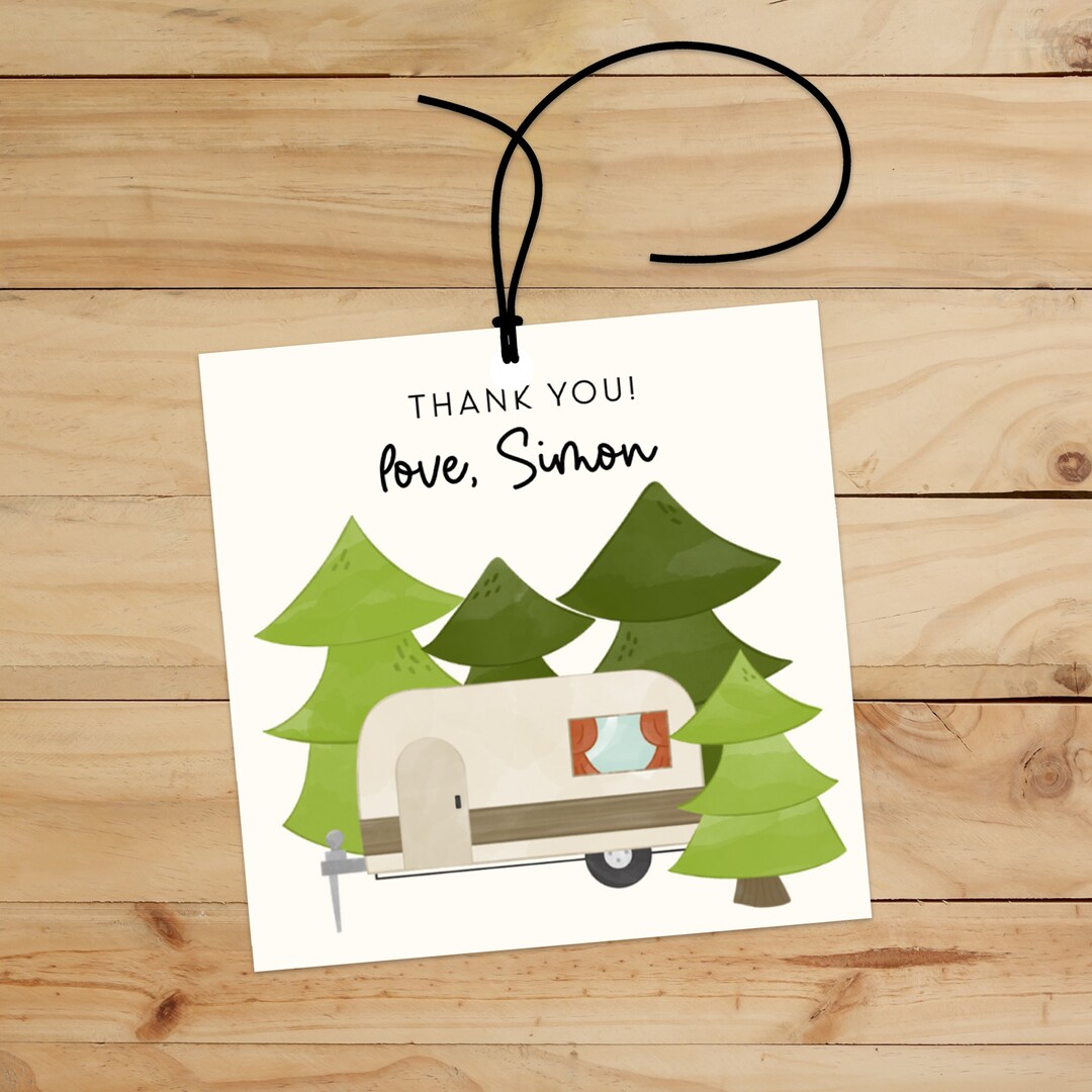One Happy Camper Birthday Tags | Woodland Birthday Thank You Tags ...