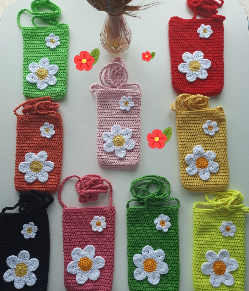 Crochet Phone Pouch-phone Bag phone Holder-small Crossbody Bag-crochet ...