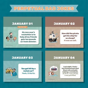 Perpetual Dad Joke Calendar | Daily Dad Jokes All Year Long! Fun Images ...