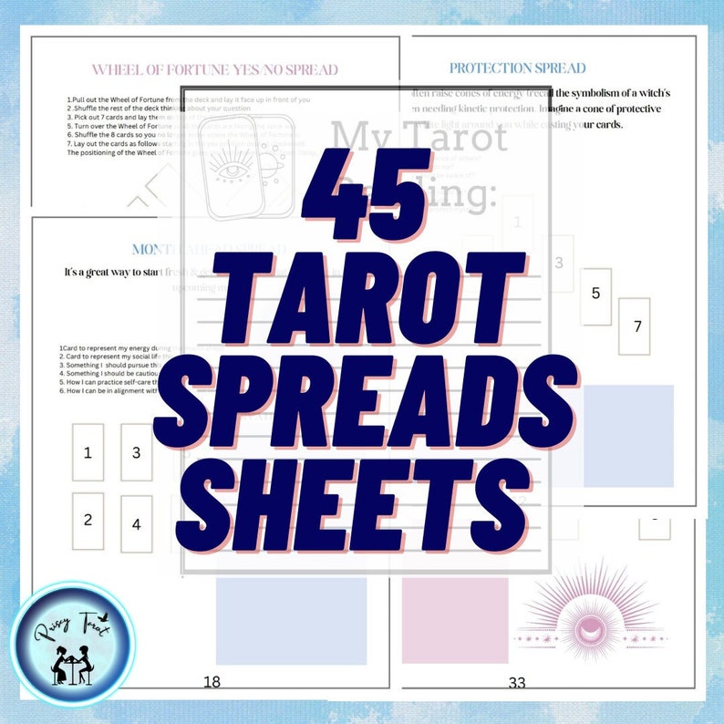 45 TAROT SPREAD EXAMPLES Cheat Sheet Tarot Spread Guide - Etsy