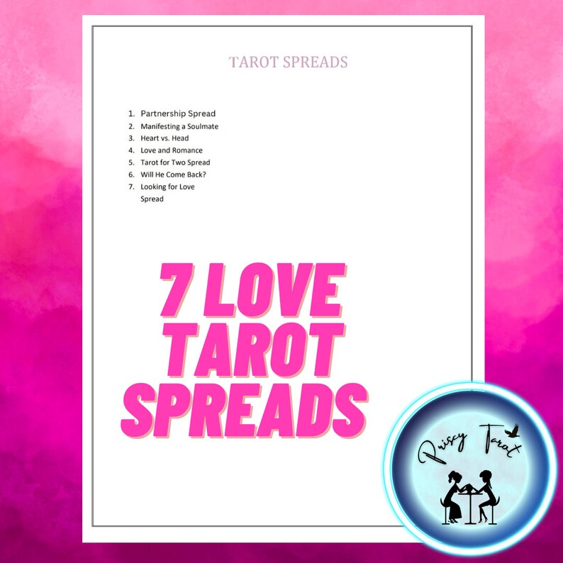 LOVE TAROT SPREADS Cheat Sheet Examples, Tarot Spread Guide, Tarot Cheat Sheets, Tarot Readings ...