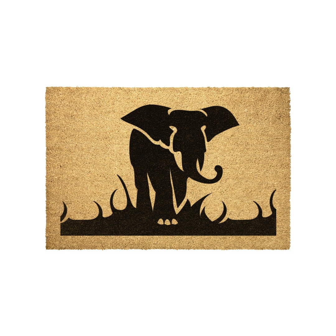 Jumbo Elephant WELCOME Mat Welcome Doormat African Elephant Mat Animal ...