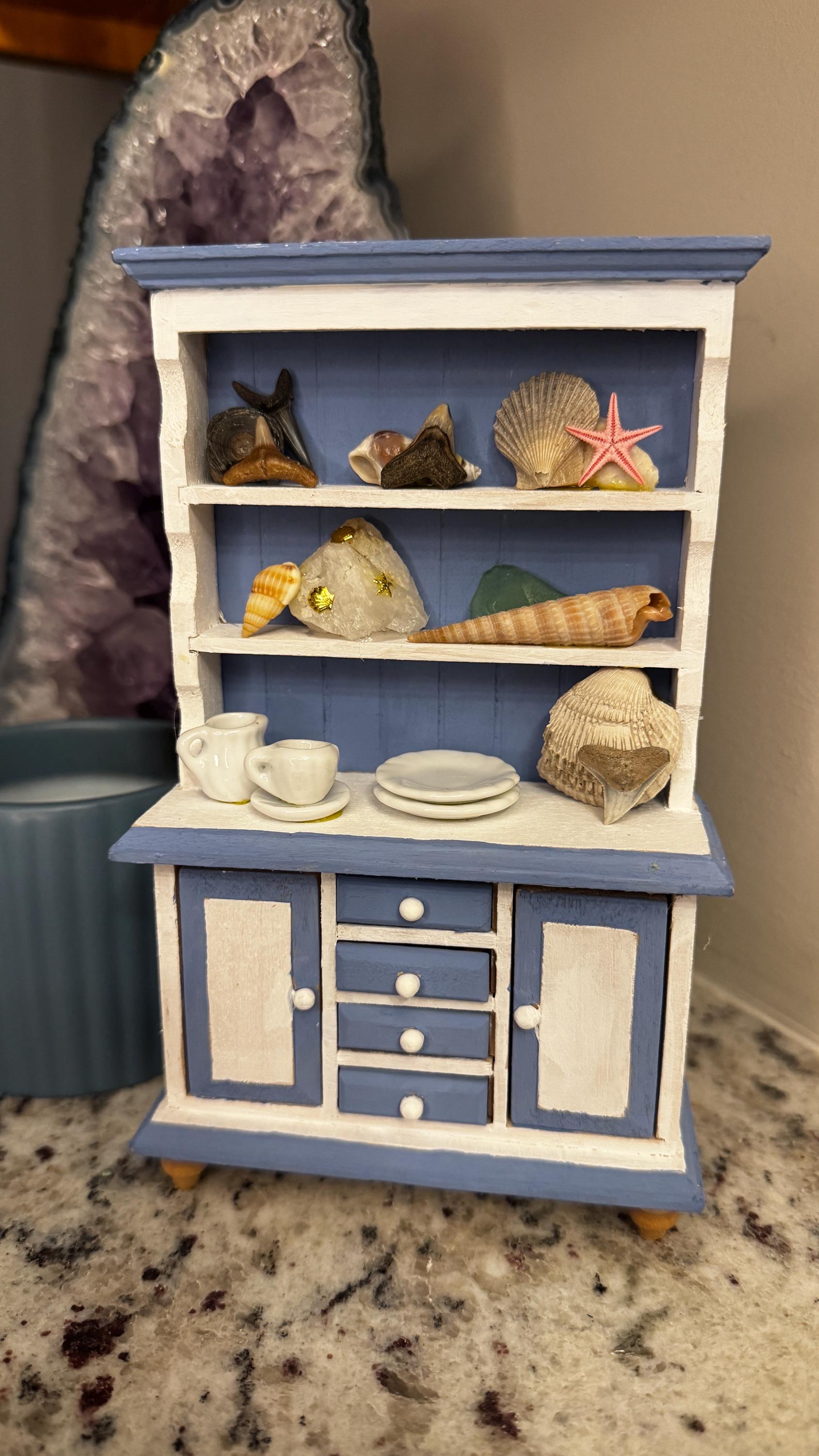 Miniature Fossil and Gem Shelf Miniature Shelf Rock Shelf Craft Display ...