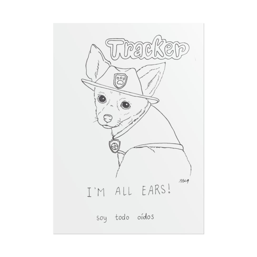 Paw Patrol Artwork Tracker Black and White - Etsy