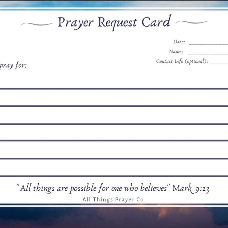 Prayer Request Cards - Etsy