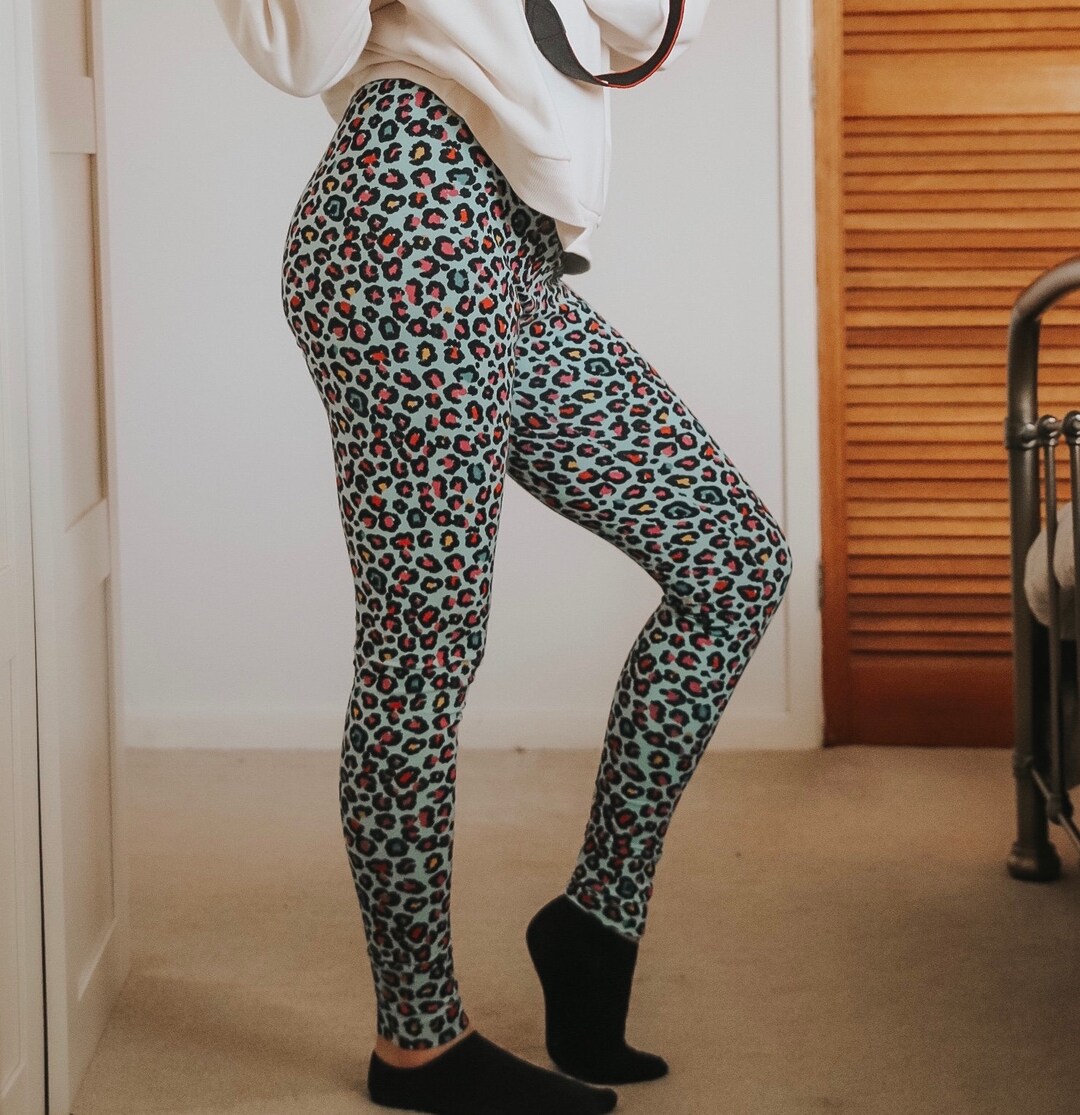 Girls Leopard Print Leggings, XS Fits Children Age 9+, Loungewear ...