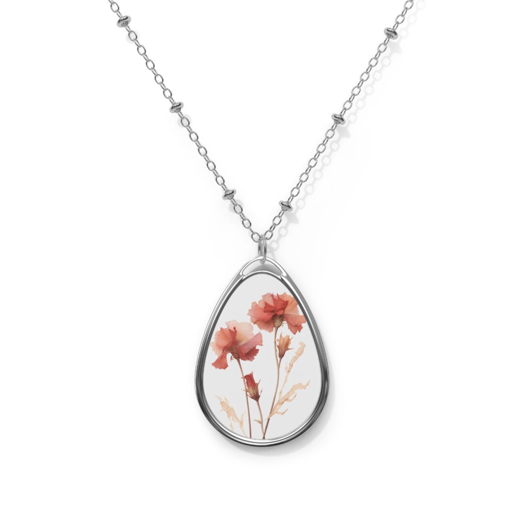 January Birth Flower Necklace Carnation Necklace Gift - Etsy