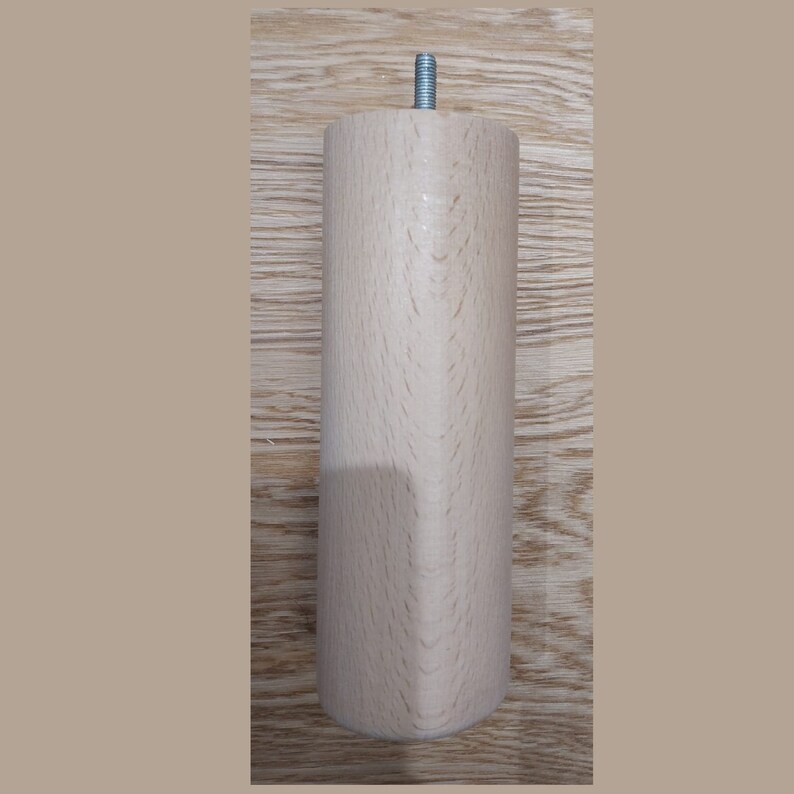 4pcs of Cylinder Wooden Furniture Legs (large Size) | Mad of Beech Wood ...