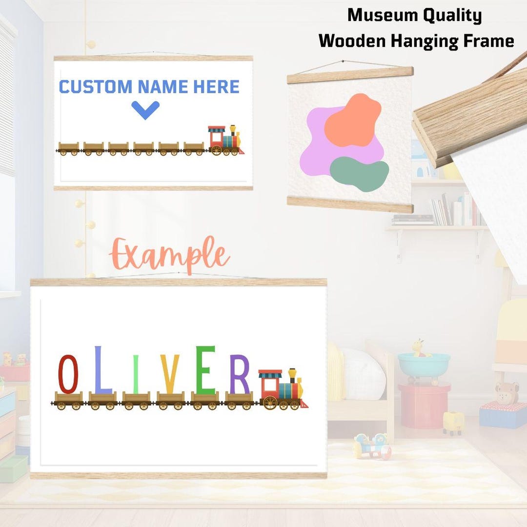 Personalized Train Name Poster: Custom Nursery Wall Art, 24x36 Print - Etsy