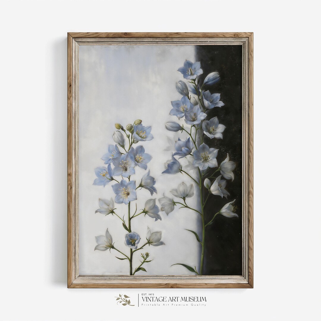 Vintage Bluebell Botanical Print: Cottagecore Floral Wall Art (digital ...