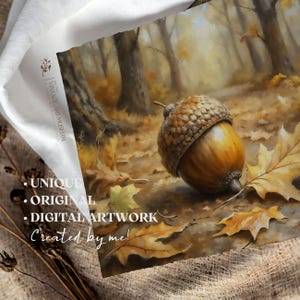 Acorn Autumn Still Life Fall Print Large Vintage Wall Art, Printable ...