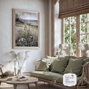 Vintage Wildflowers Landscape Print French Country Decor Watercolor ...