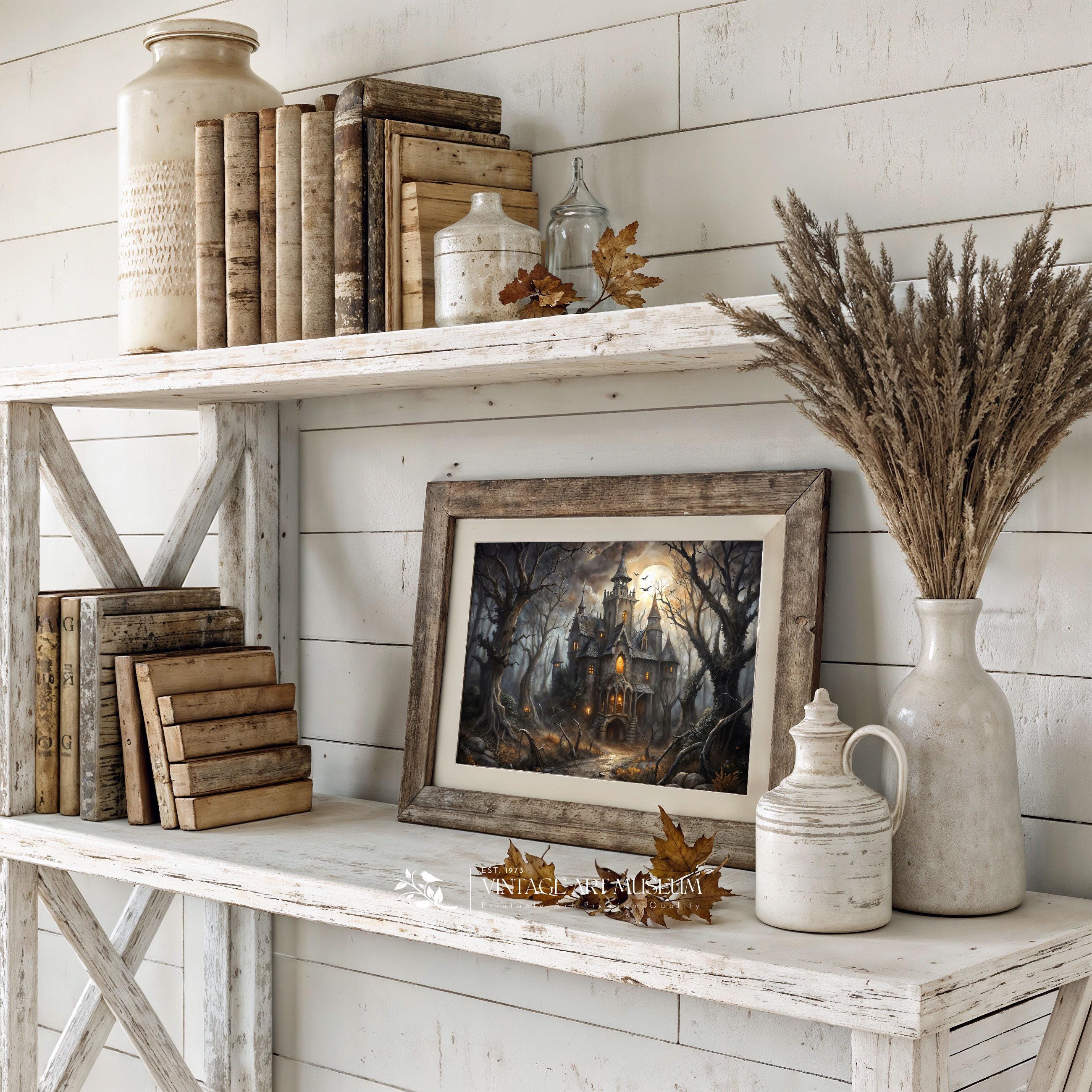Ghostly Dark Castle Halloween Wall Art | Spooky Country Farmhouse Decor ...
