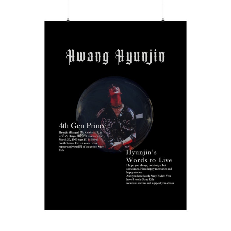 Hyunjin Stray Kids Poster - Etsy