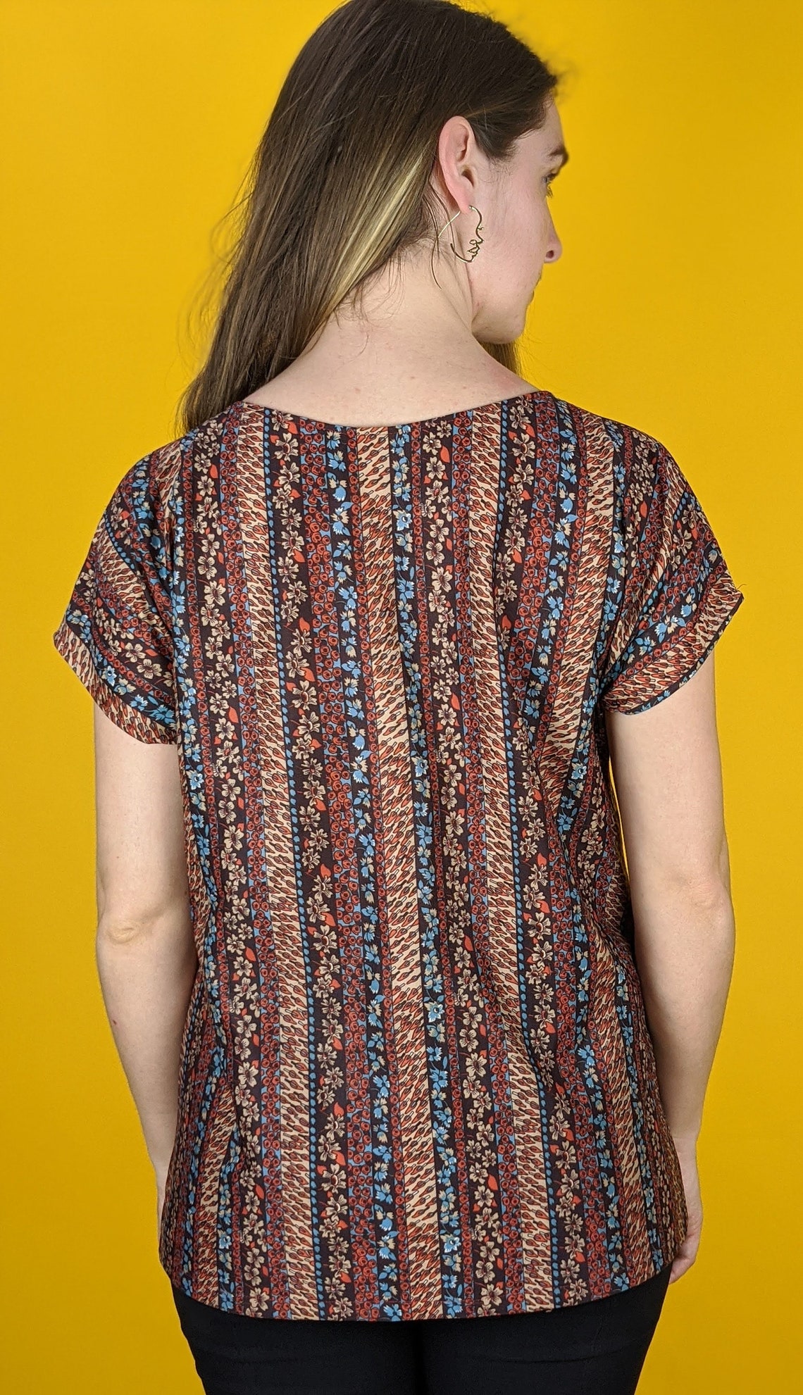 70s Funky Floral Striped Top Vintage VTG Hipster Boho | Etsy