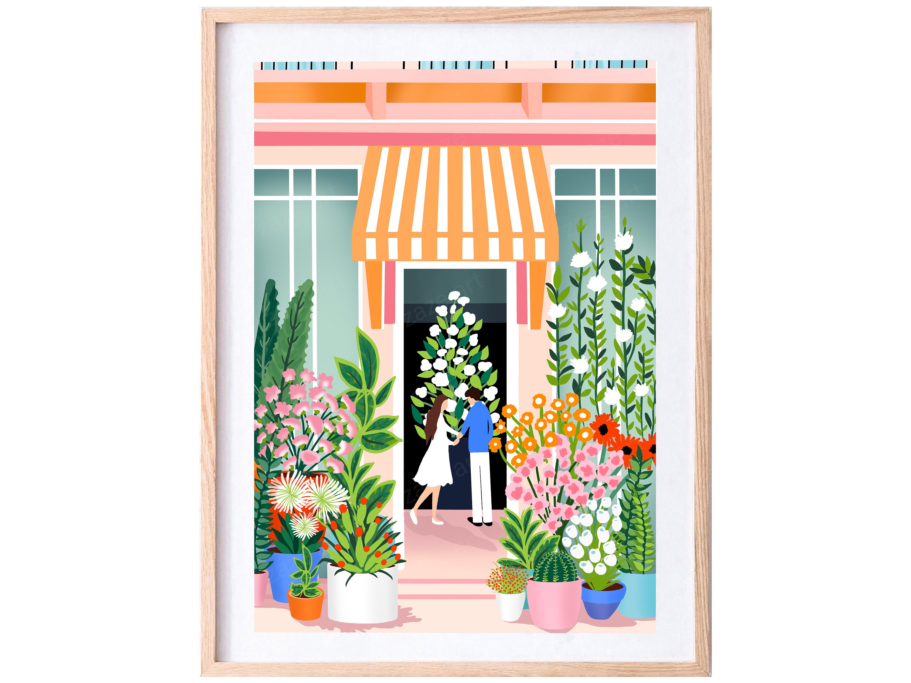 Flower Shop Print, Flower Market Print, Preppy Room Decor, Flower Print ...