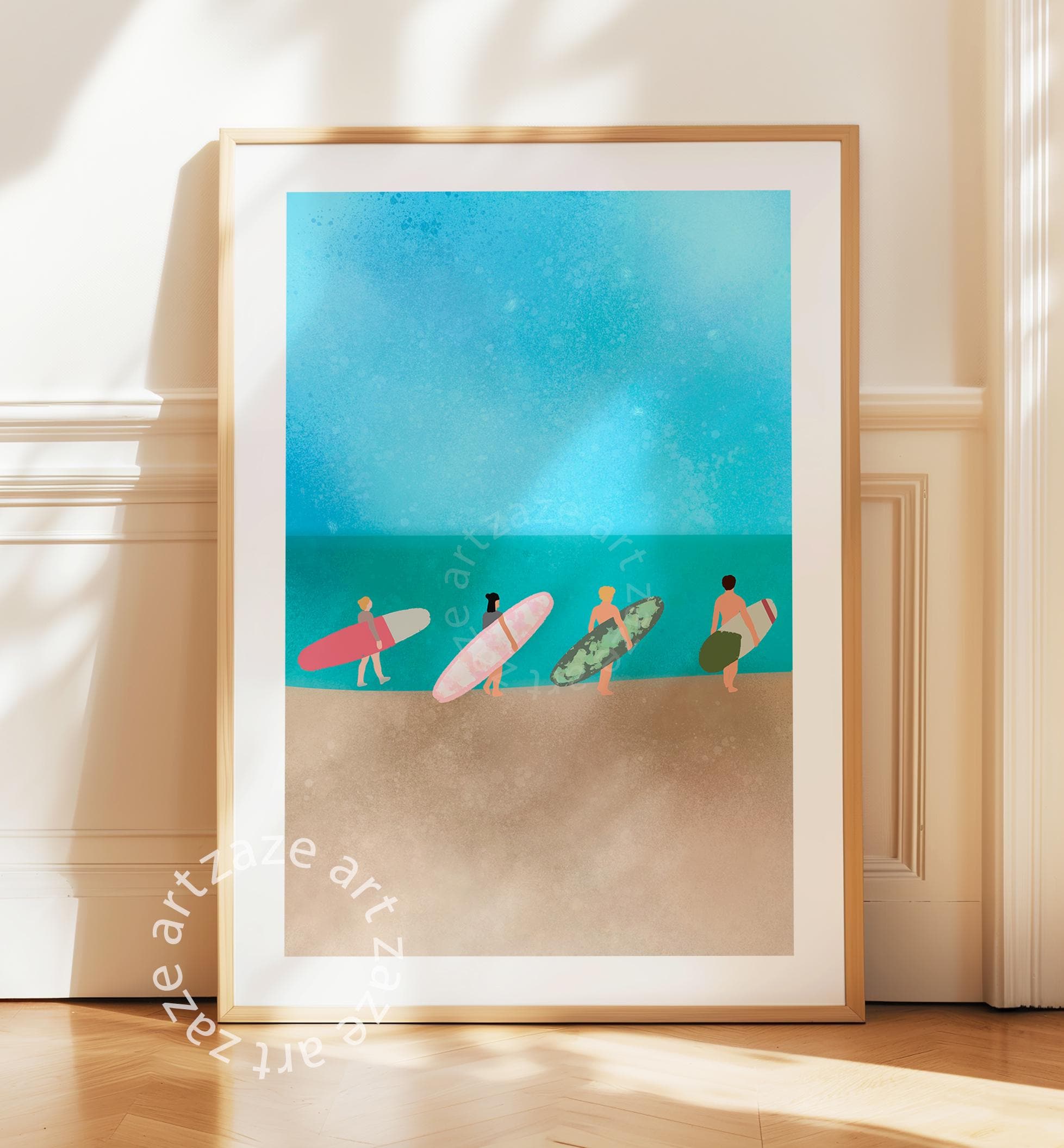 Surfer Poster, Beach Themed Decor, Surfing Wall Art, Ocean Poster ...