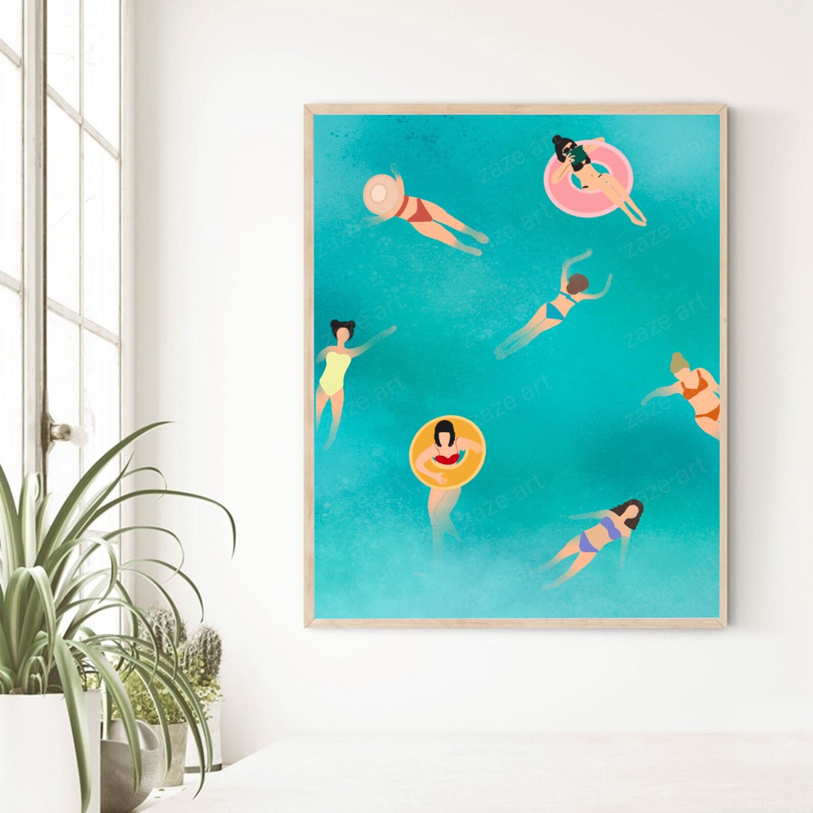 Hawaii Wall Art Swimming Poster Ocean Print Surfer Poster - Etsy