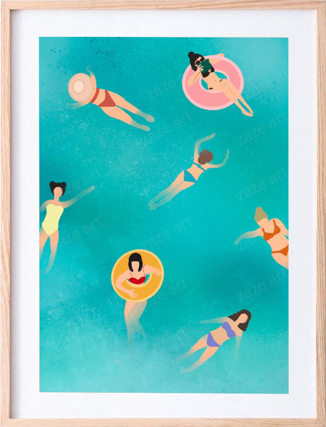 Hawaii Wall Art Swimming Poster Ocean Print Surfer Poster - Etsy