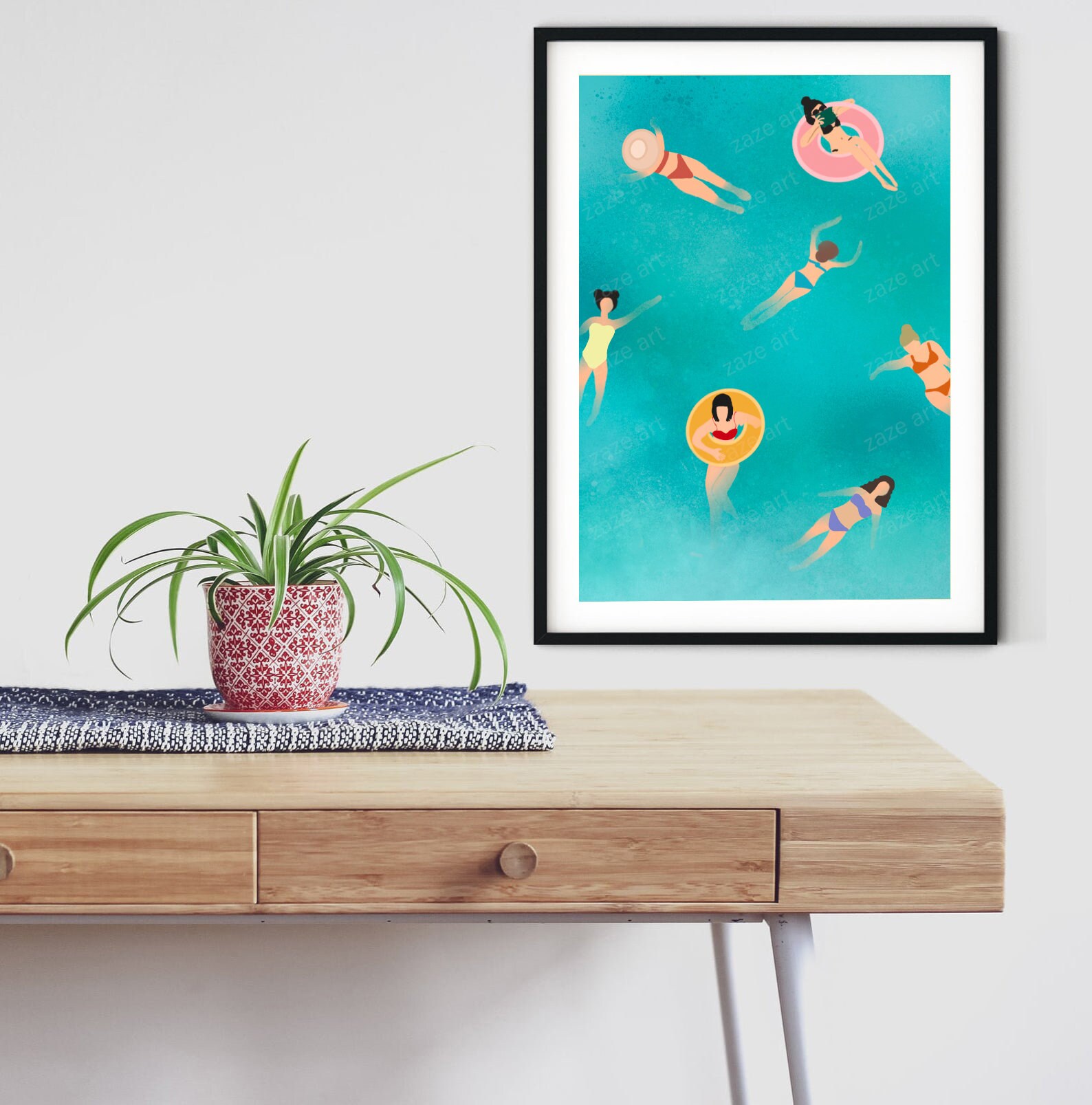 Hawaii Wall Art Swimming Poster Ocean Print Surfer Poster - Etsy