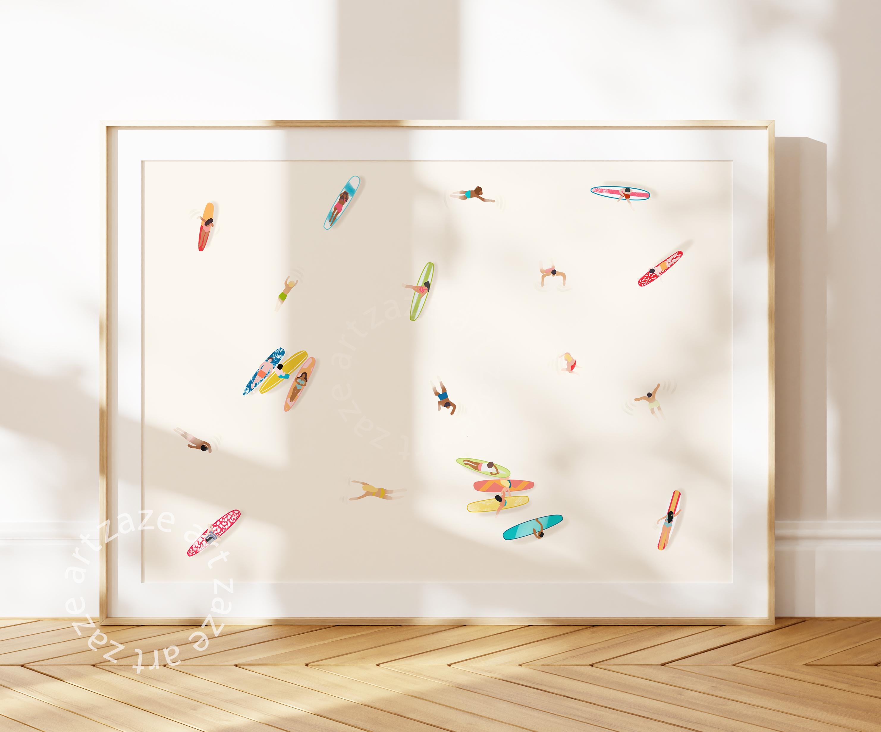 Surfboard Wall Art, Surf Poster, Beach Themed Decor, Surfing Wall Art ...