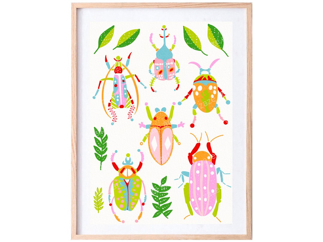 Bug Print, Beetle Print, Bug Art, Aesthetic Room Decor, Above Bed Art ...