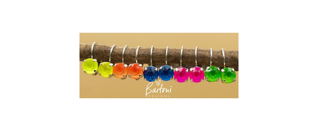 NEW NEON ELECTRIC Colors, Lever Back Earrings, Orange, Yellow, Green ...
