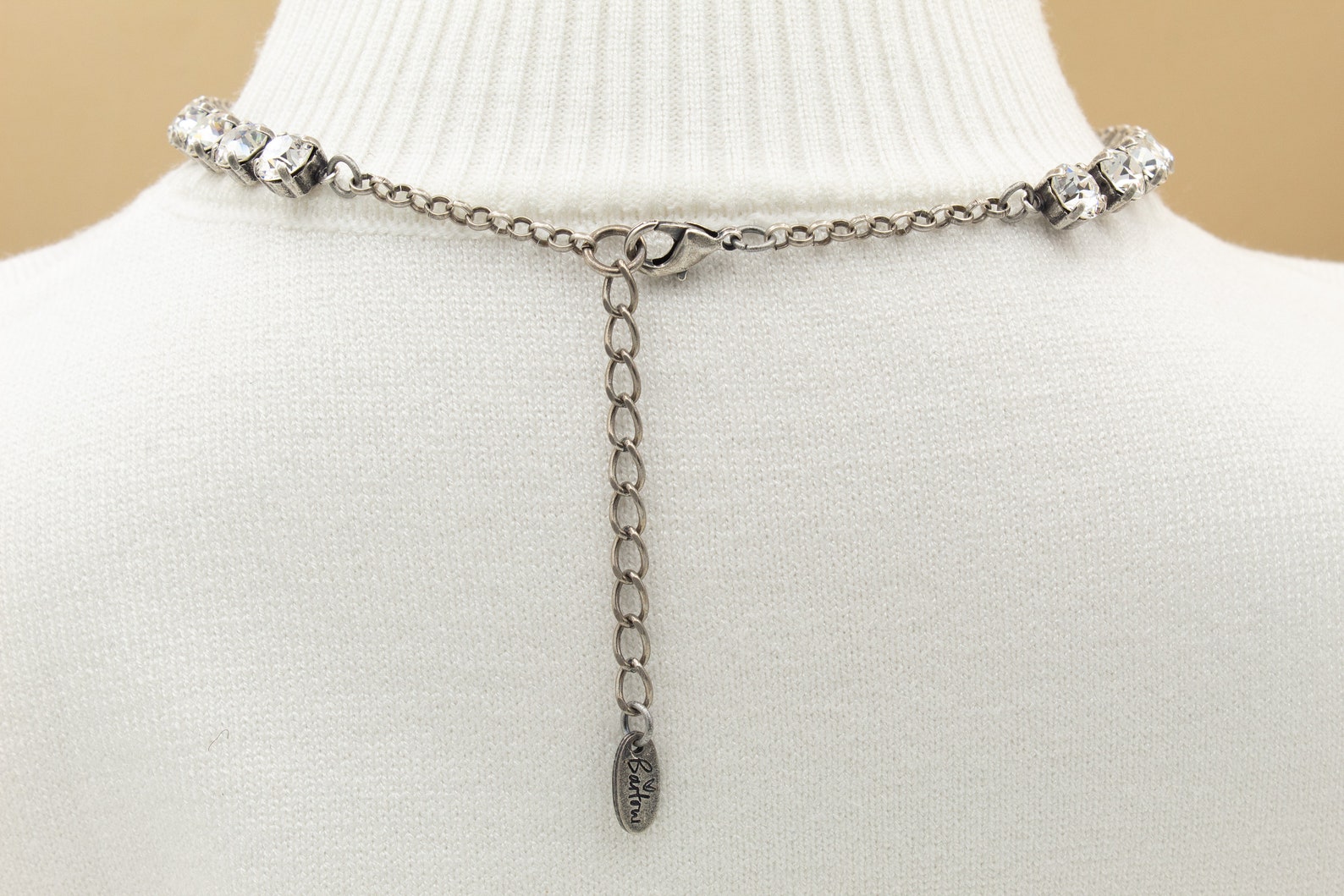 CLEAR CRYSTAL NECKLACE, 8mm Genuine Crystals, 33 Settings, Adjustable ...