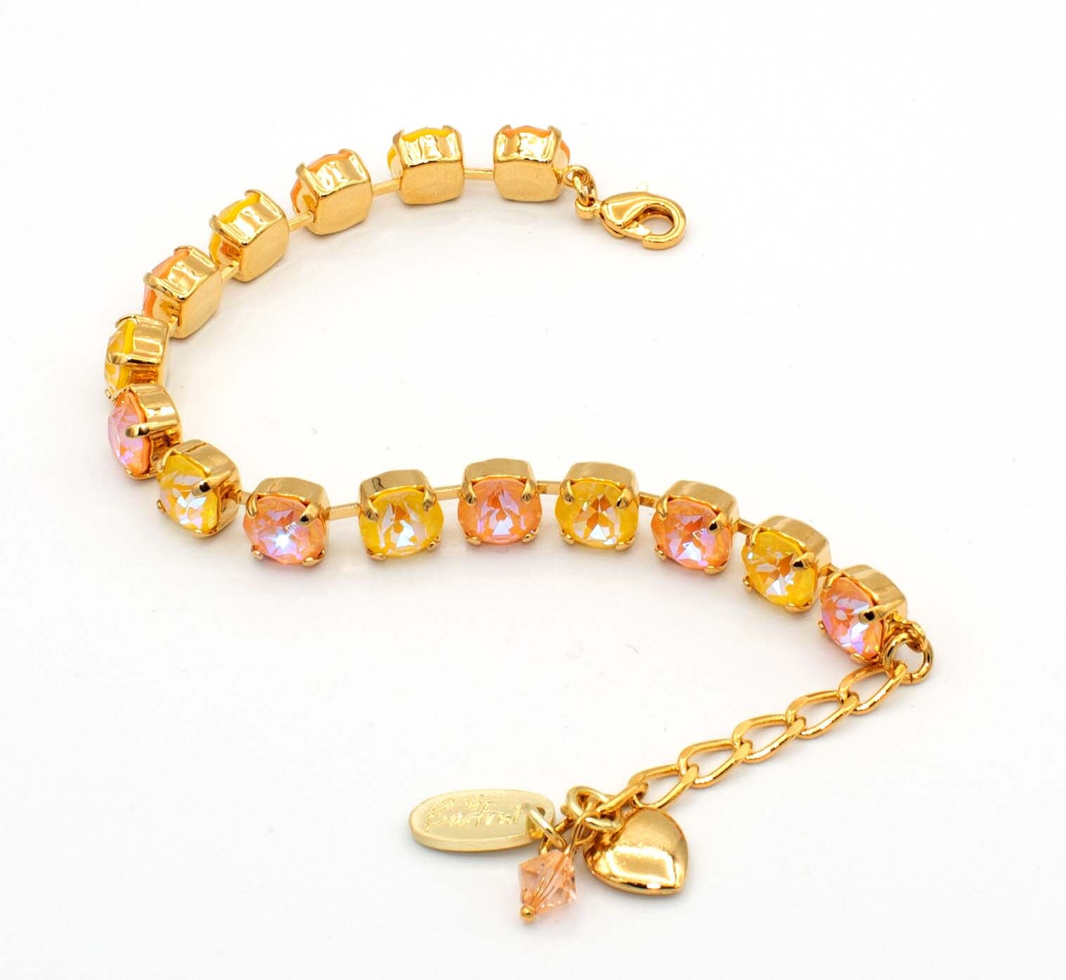 Sunshine Delite and Peach Delite 8mm Bracelet With Austrian Crystals ...
