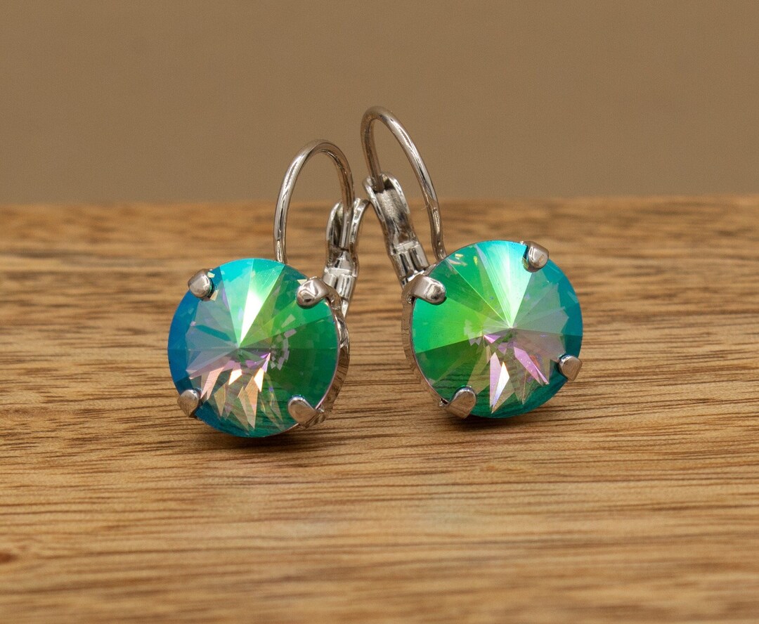 Paradise Shine Earring Drops, Leverbacks,12mm Austrian Crystals ...