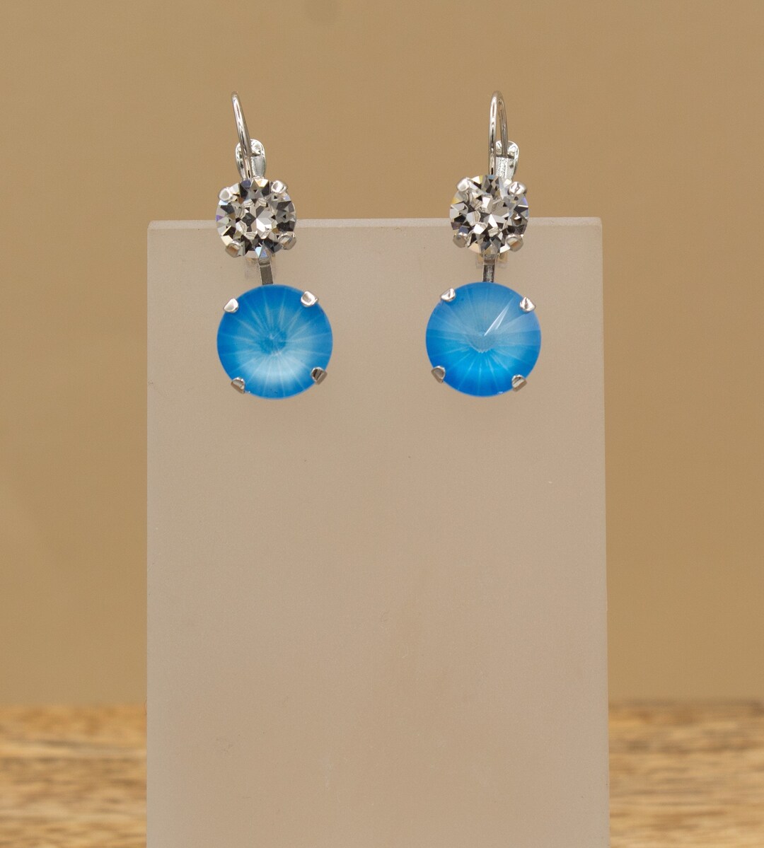 New ELECTRIC LIGHT BLUE Earrings, Alternating Earring Drops, 8mm & 12MM ...