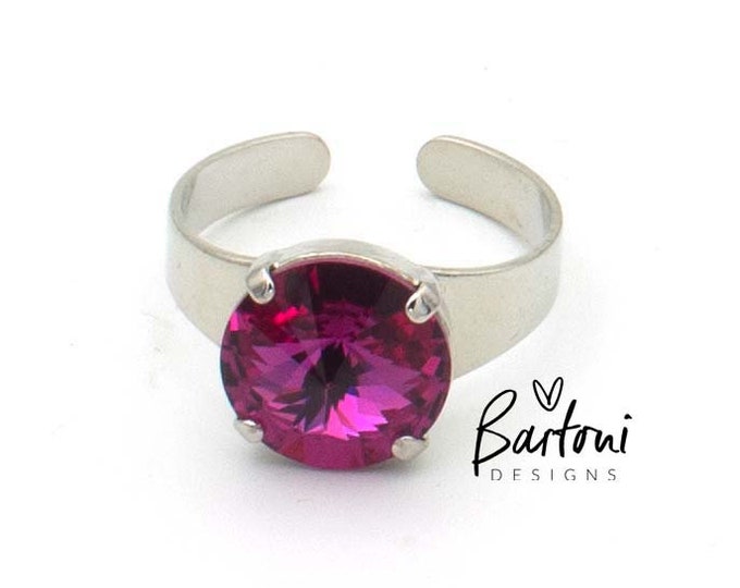 Fuchsia Cocktail Ring Oversized Ring Gold Ring Marquise - Etsy