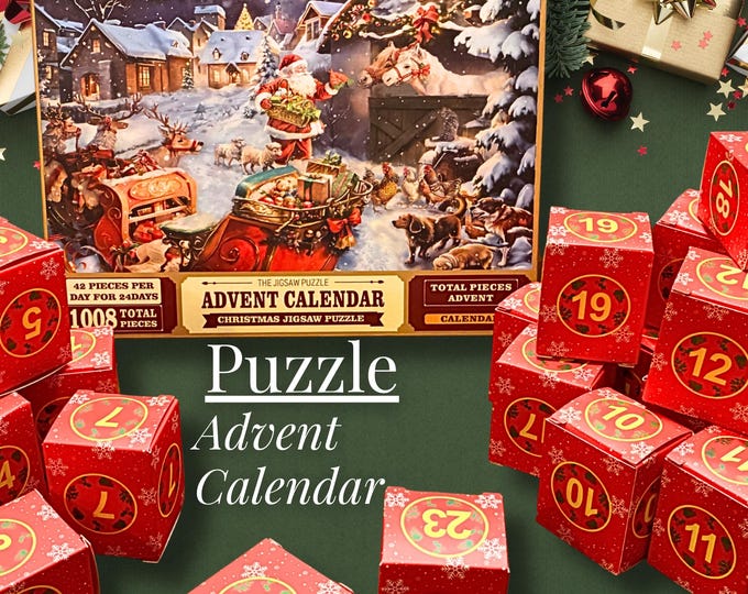 Christmas Puzzle Advent Calendar Winter Fun Holiday Family Activity - Etsy