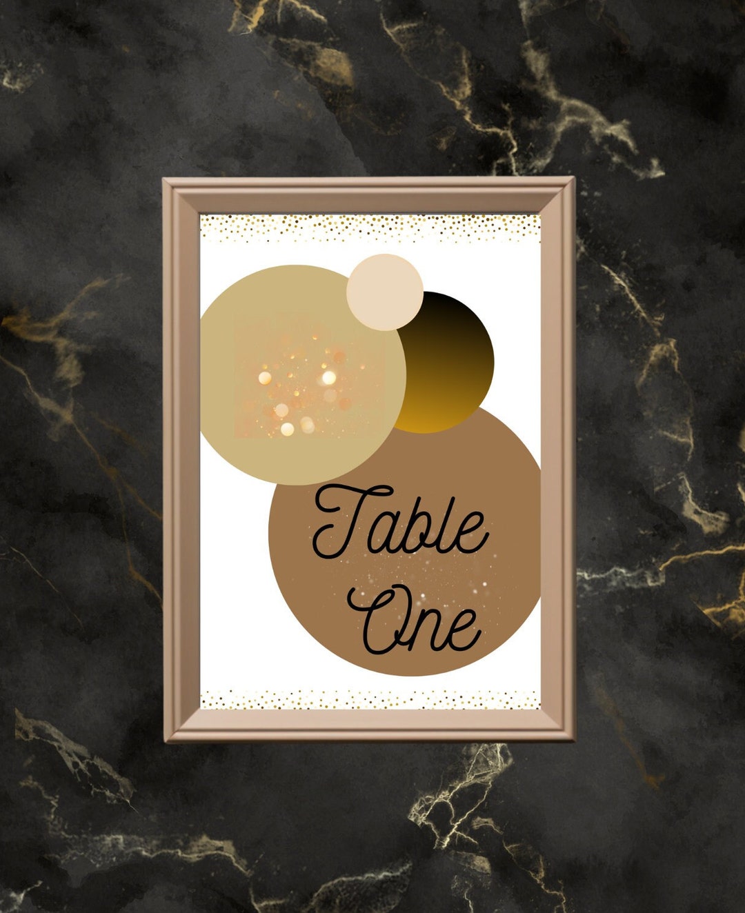 Golden Modern Printable Table Number Signs, Digital Download, Weddings ...