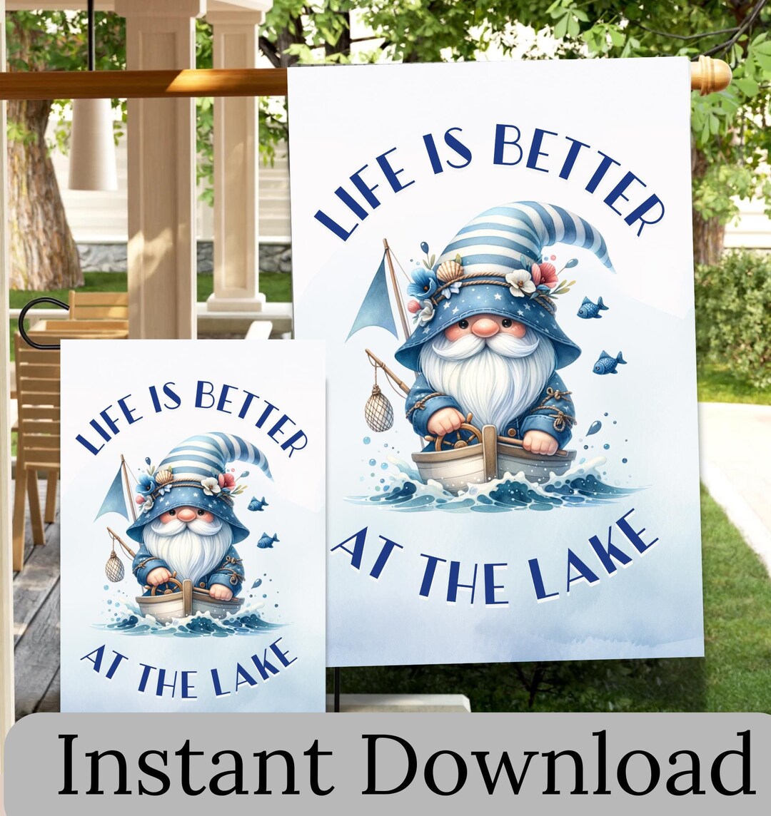 Lake Cottage Blue Garden Flag Cozy Home Design Gift Airbnb Design ...