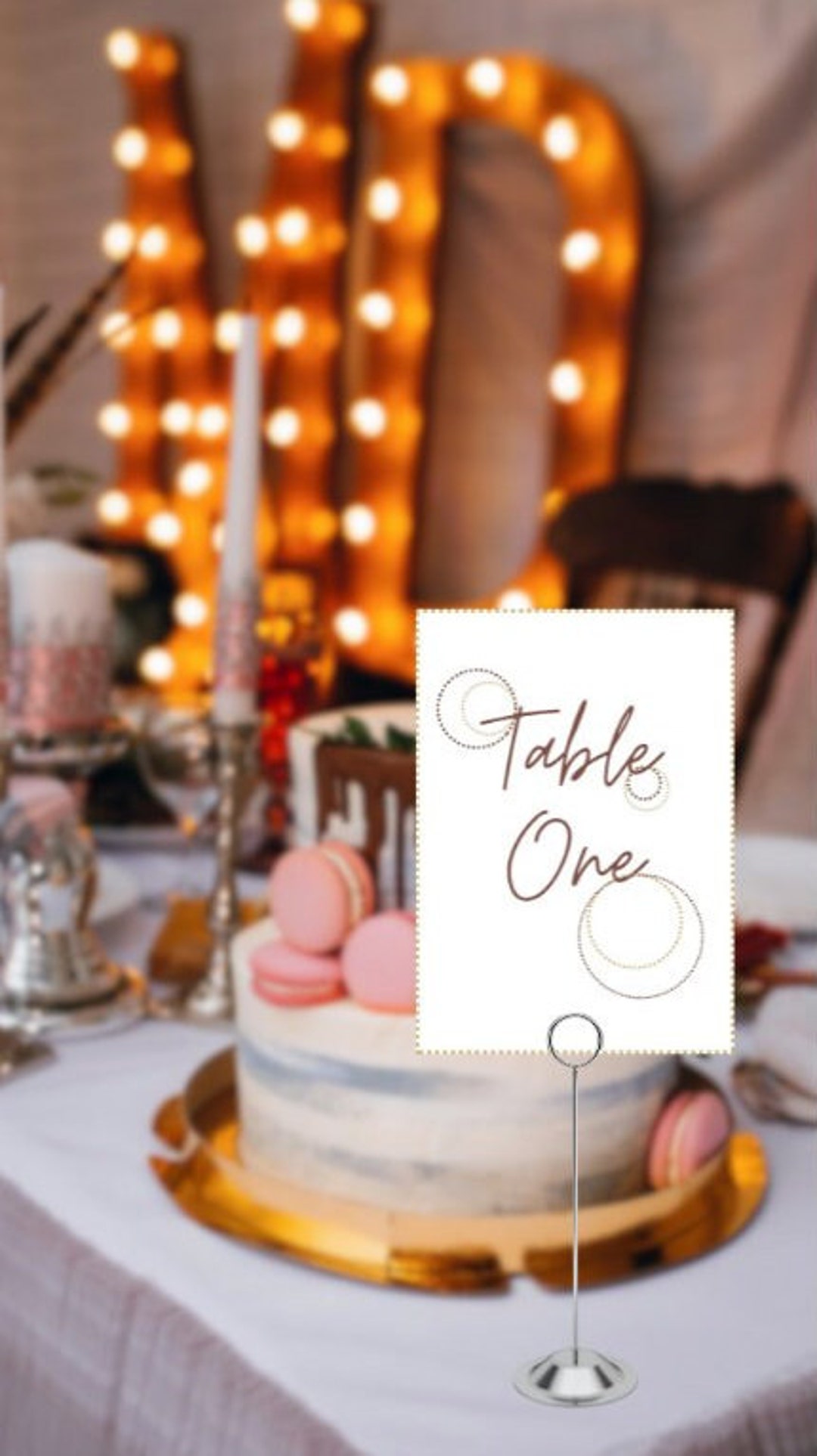 Printable Table Number Signs, Simple Circle Theme, Retro, Digital ...