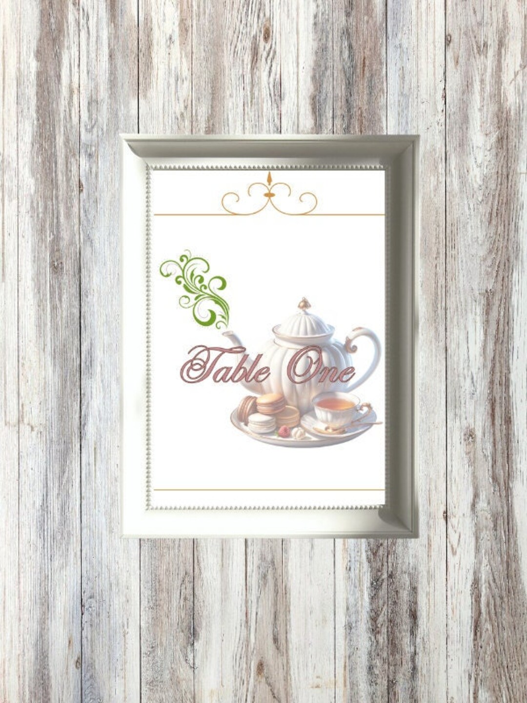 Tea Party Printable Table Number Signs, Digital Download, Weddings ...