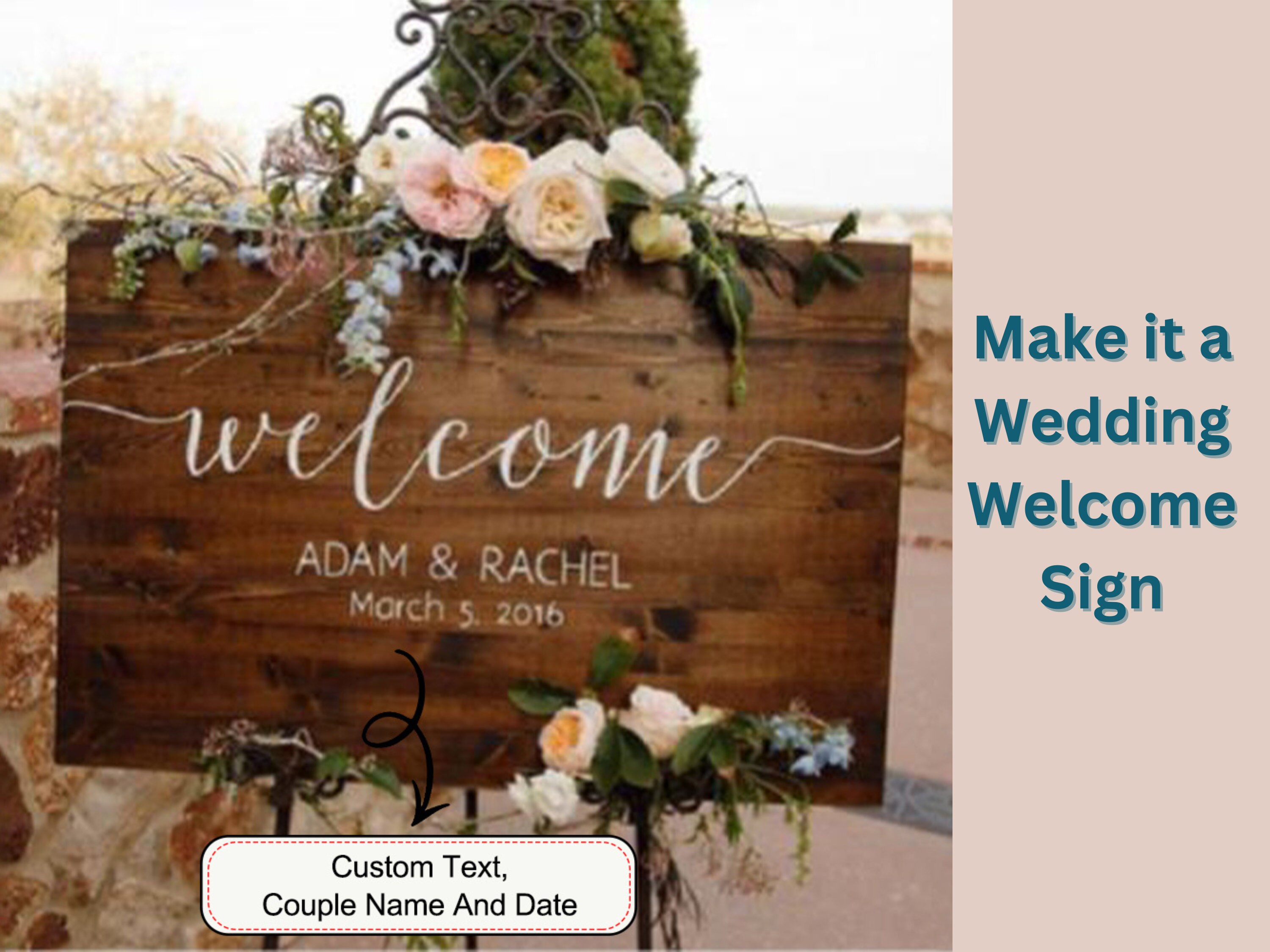 Custom Wood Welcome Sign Wedding Welcome Sign Wood Welcome Name Sign ...