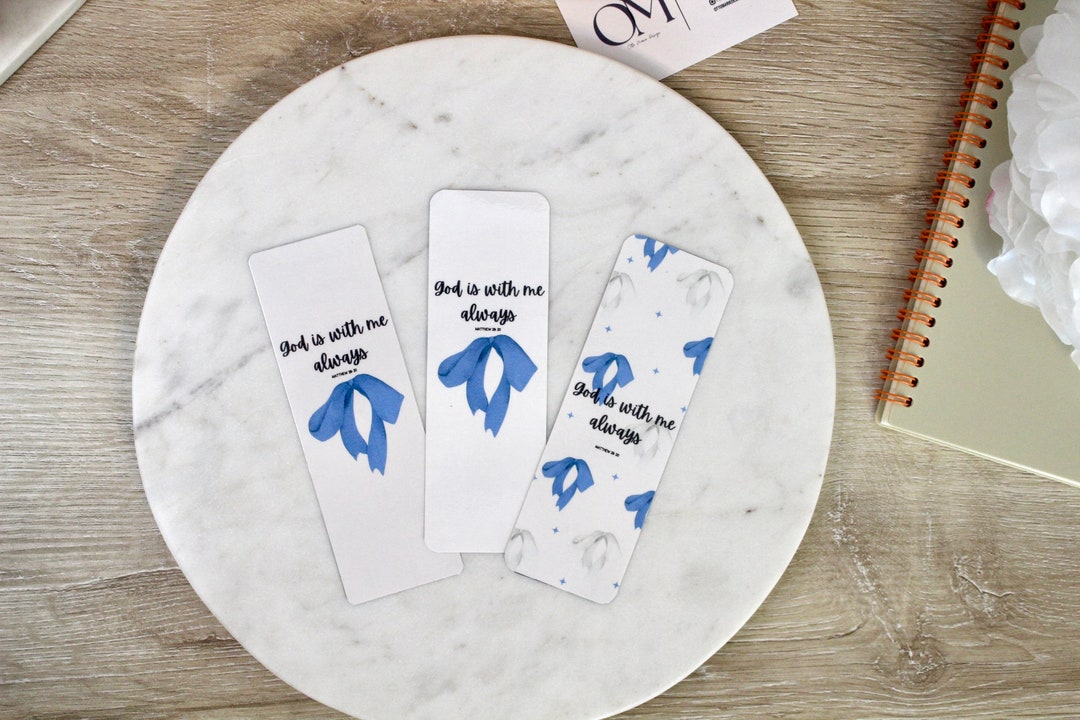 God is With Me Always Bookmark I Cute Bookmark I Trendy Bow I Book Club ...